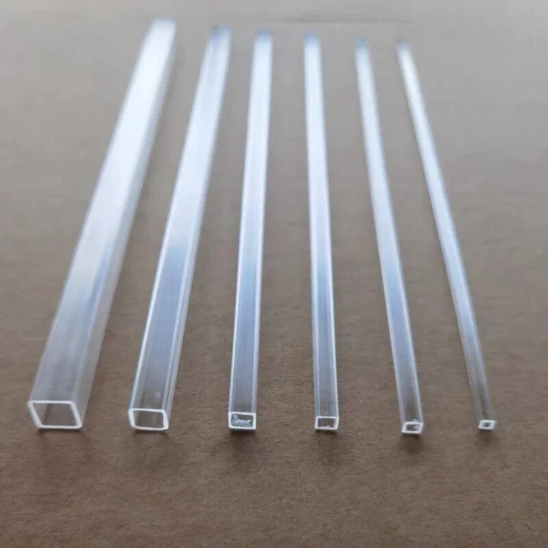 Прозрачные квадратные акриловые трубы PMMA, 200 мм 13mmX13mmX1.2mm, 1PC