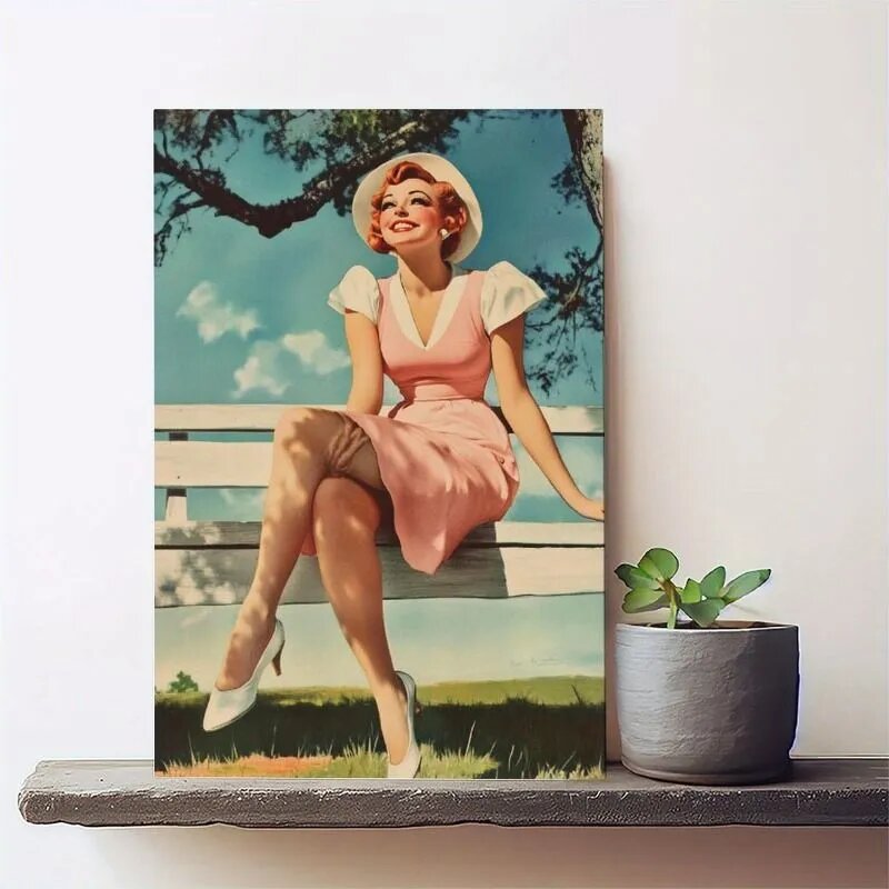 Девушки в стиле пин-ап, ретро-постер, табличка на жести 20x30cm