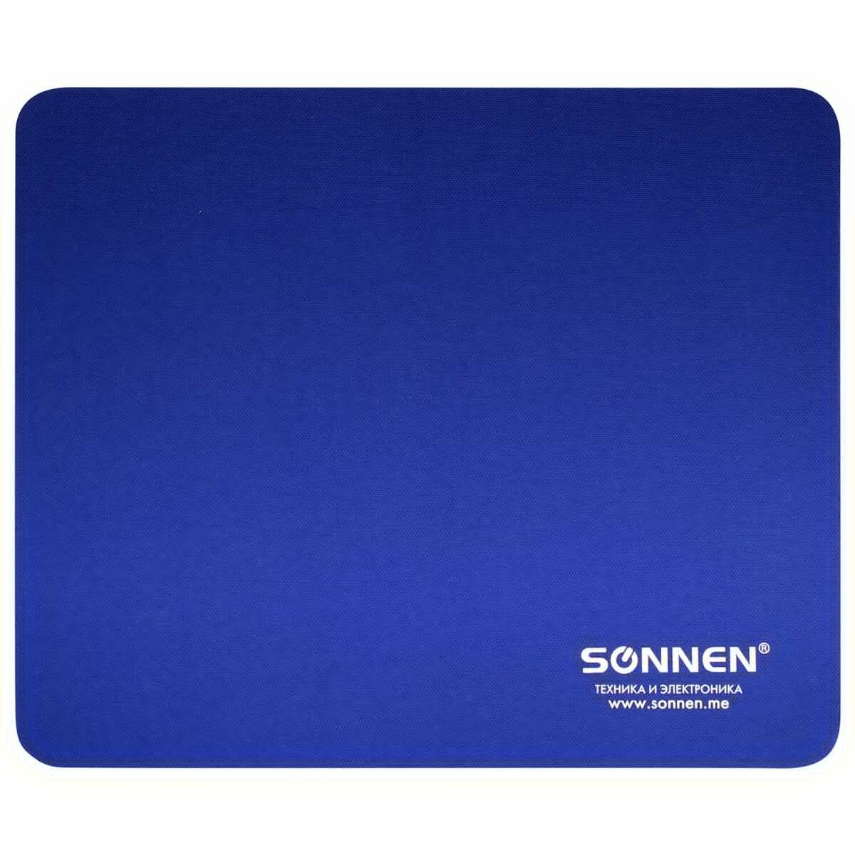 Коврик для мыши Sonnen BLUE, резина+ткань, 220х180х3мм (513308)
