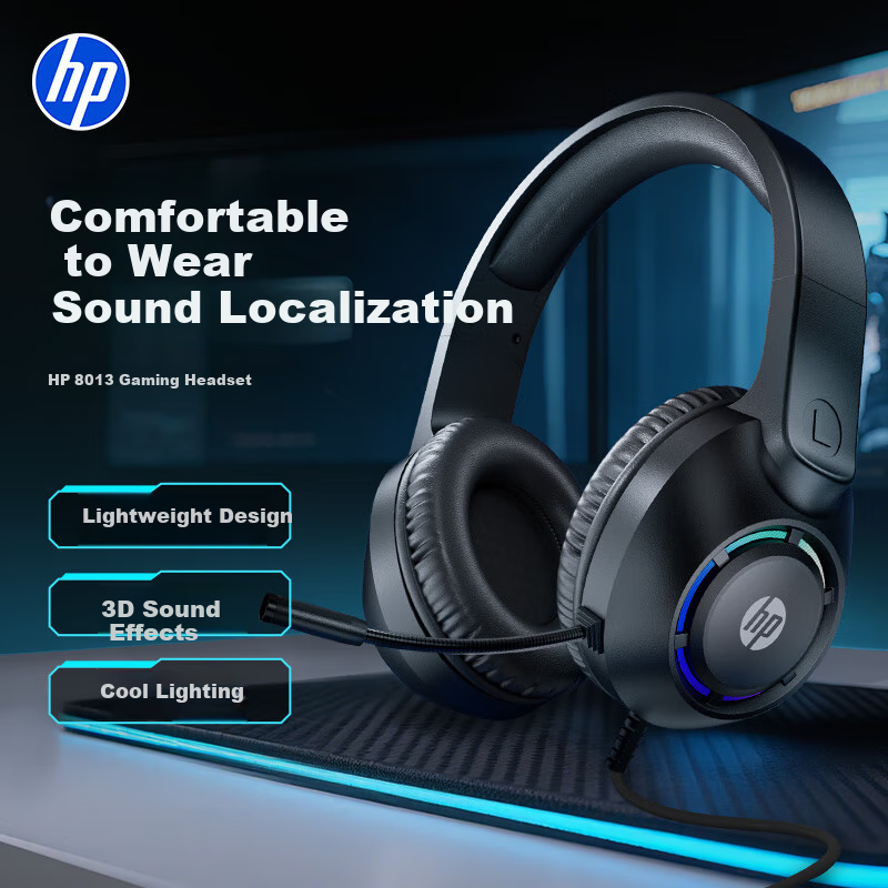 HP проводные наушники с шумоподавлением стереозвук для игр и развлечений универсальные для учебы и отдыха с микрофоном