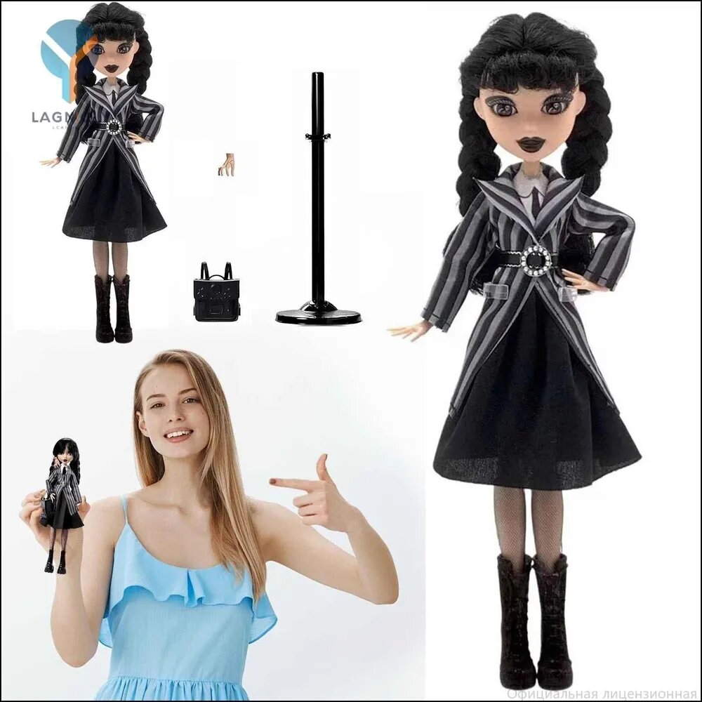 Monster High Wednesday Doll in Nevermore Academy Uniform with Thing and Backpack - Кукла Монстр Хай Венздей Адамс (с рюкзаком)