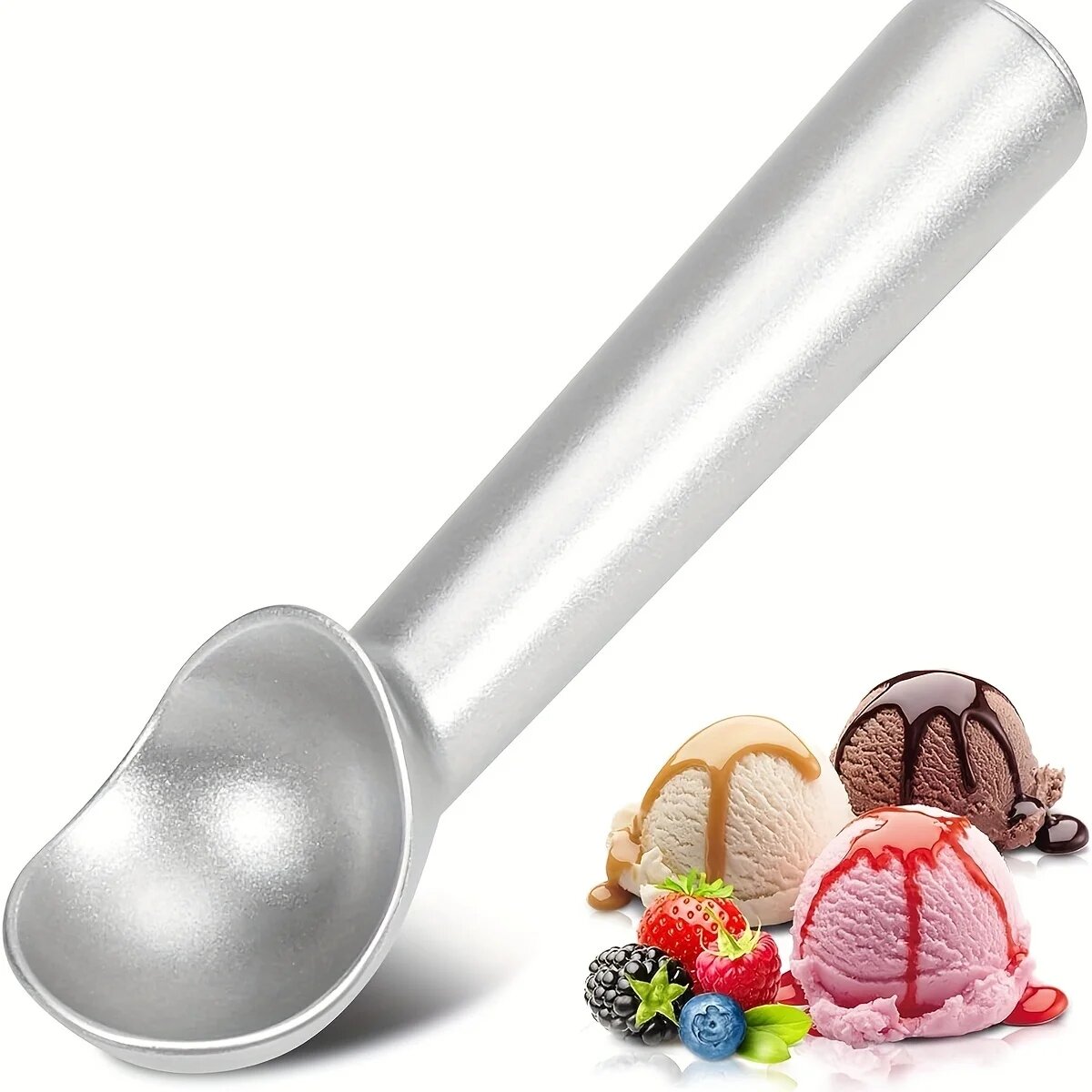 Профессиональная ложка для мороженого Серебряный, silvery