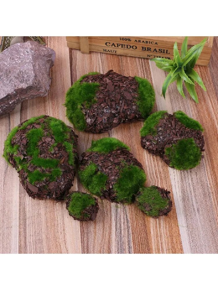 (1 упаковка из 6 штук) искусственная кора, мох, камни