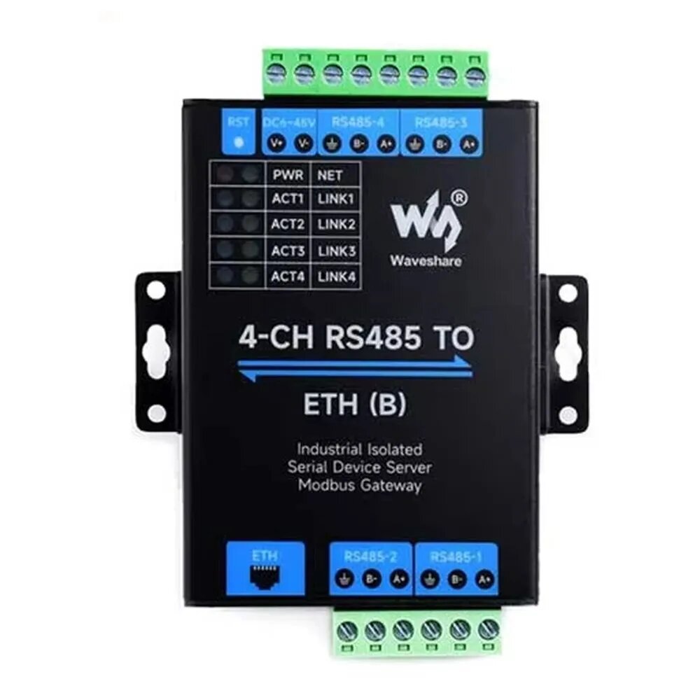 (O Y V F) Промышленный Изолированный 4-Канальный Преобразователь RS485 В ETH Ethernet
