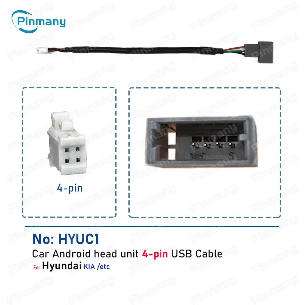 Автомобильный аудиоразъем HYUC1 4/6-контактный USB-кабель-переходник для автомагнитол HYUC1-4P