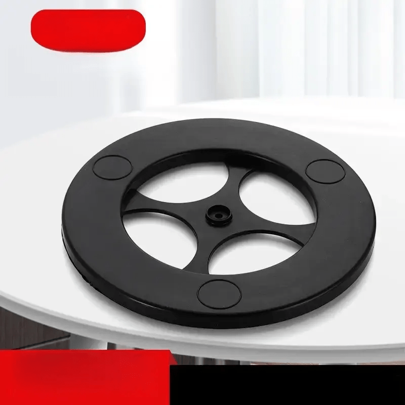 Портативный вращающийся поднос 360° Lazy Susan с противоскользящим основанием, легкий прочный пластик, черный, для кухни, ванной и офиса