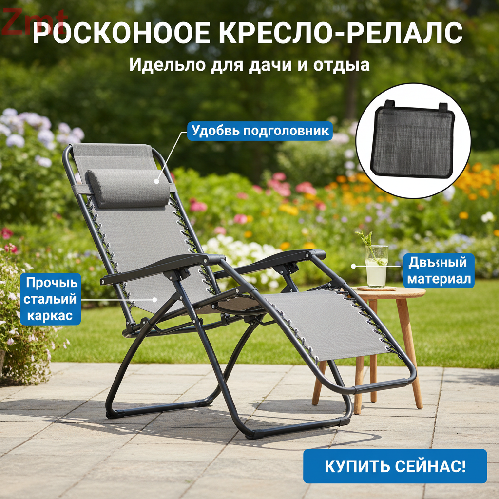 Текстильный уличный шезлонг 30х24 5х24 5 см для бассейна и террасы быстросохнущий