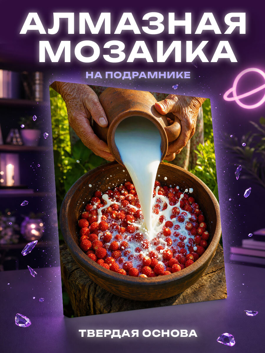 Алмазная мозаика Земляника с бабушкиным молоком