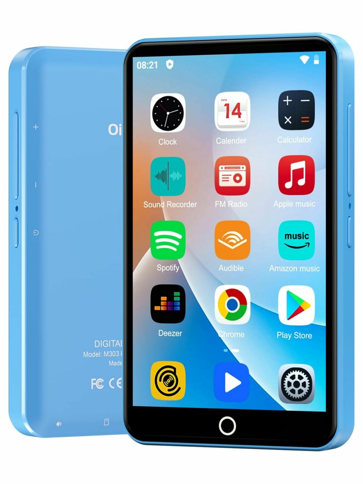 MP3-плеер 80 Гб, Oilsky M303pro Android 9.0 с Bluetooth и WiFi, 4,0-дюймовый сенсорный экран с динамиками, FM-радио, электронные книги, емкость до 512 Гб