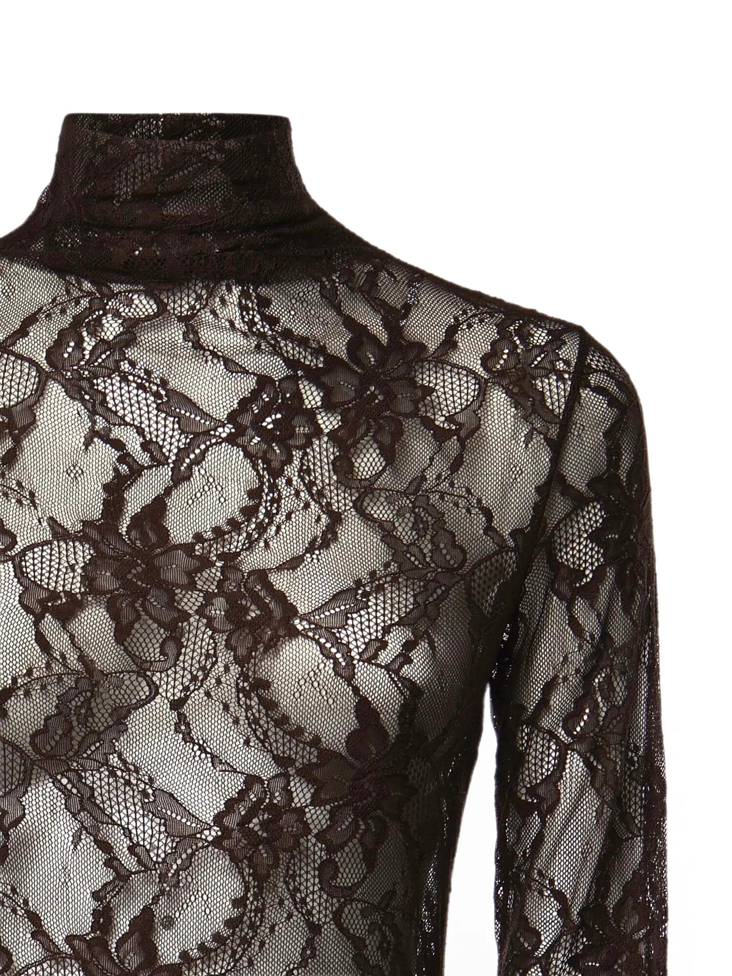 Боди бельевое THE ANDAMANE Lace long-sleeve bodysuit, размер 42 — фото 1
