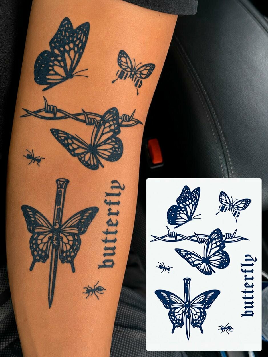 Tattoo'шки Временная тату без пленки 11*18см (темнеет через 24 часа) временная татуировка без пленки темнеющая