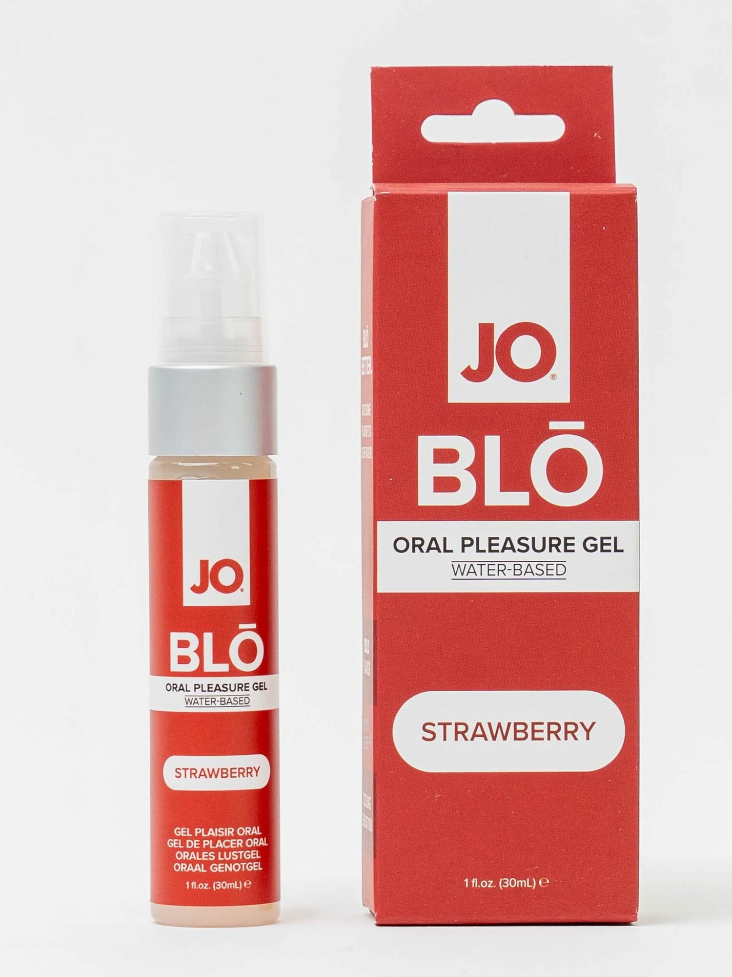 Стимулирующий гель для оральных ласк с десенсибилизацией JO BLO STRAWBERRY, клубничный 30 мл