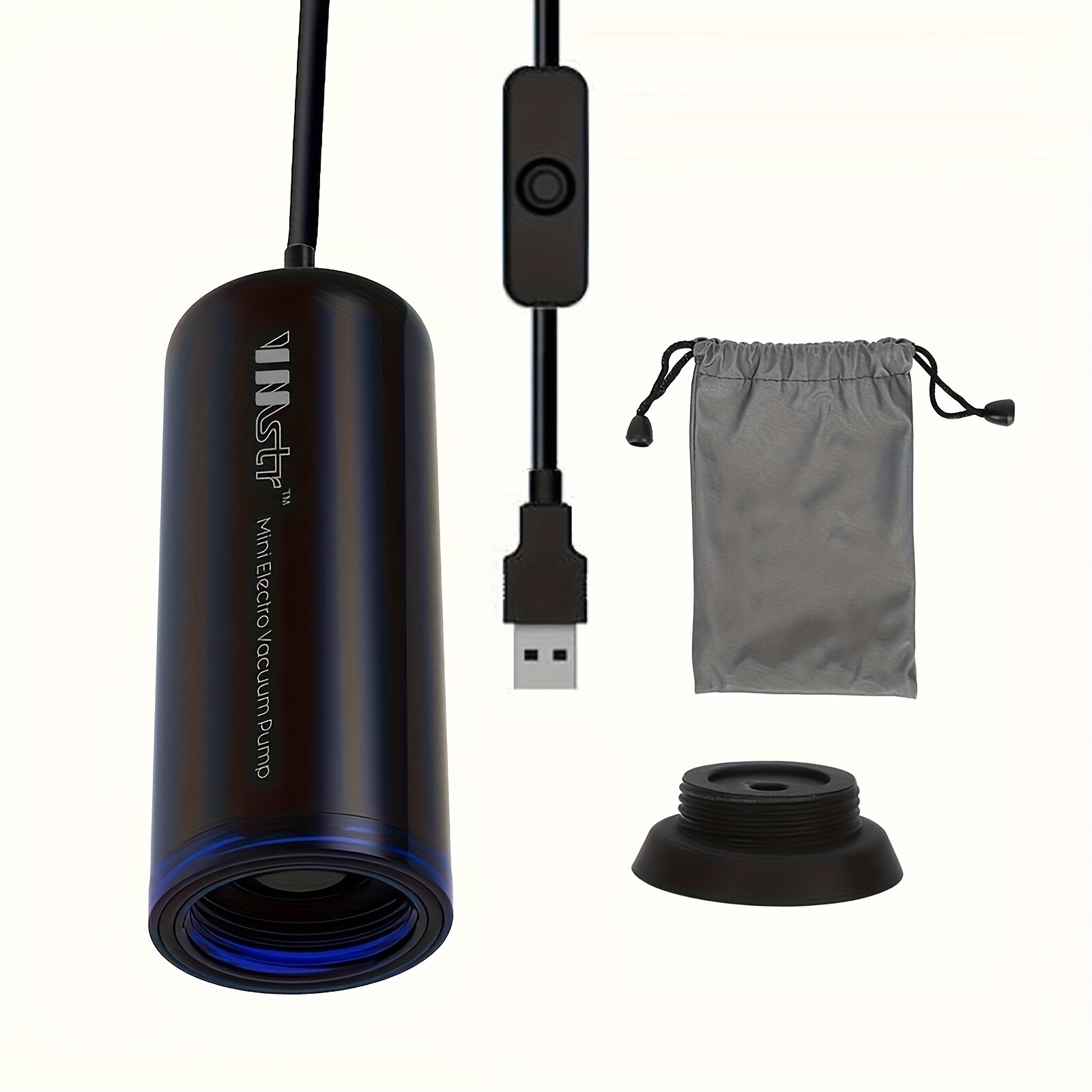 Портативный вакуумный упаковщик с USB-зарядкой и литиевым аккумулятором, функция повербанка, мини-насос для хранения продуктов, компактный для дома и путешествий, черный