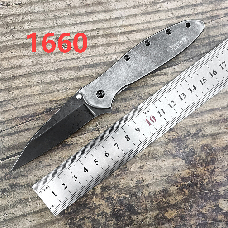 Новый складной нож Kershaw 1660, черный, с клинком из стали 8c13mov с обработкой Stonewashed, рукоять из стали 420, карманный нож для выживания на природе / 3800