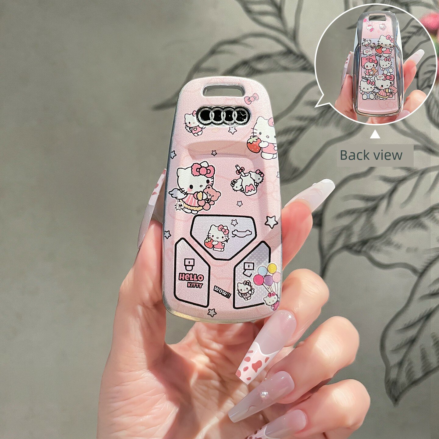 Hello Kitty Одиночная Оболочка Ключевое Кольцо, Розовый Дизайн, Минималистичное Ключевое Кольцо для Женщин, Милый