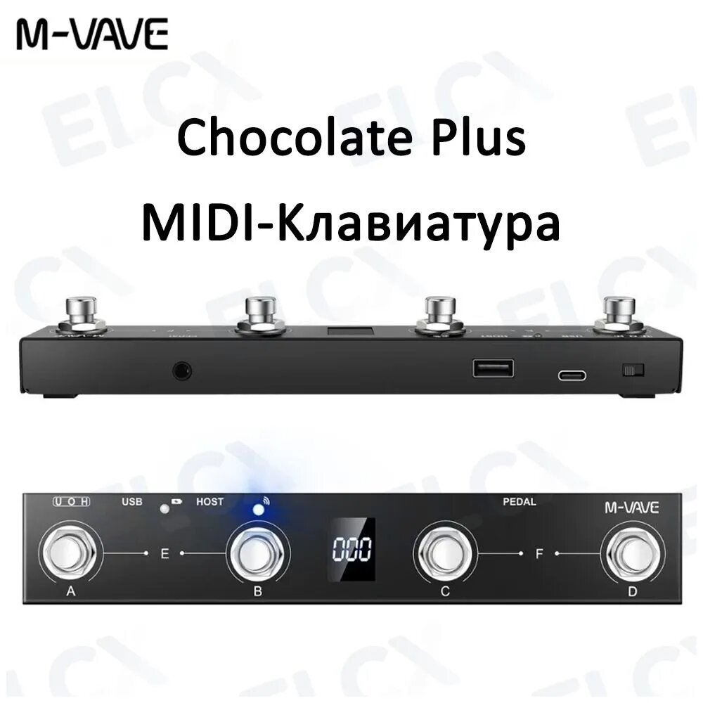 M-VAVE Chocolate Plus Беспроводного MIDI-Клавиатура: С 4 Кнопками И Ножным Переключателем Поддерживает Функцию Управления Интерфейсом Хоста