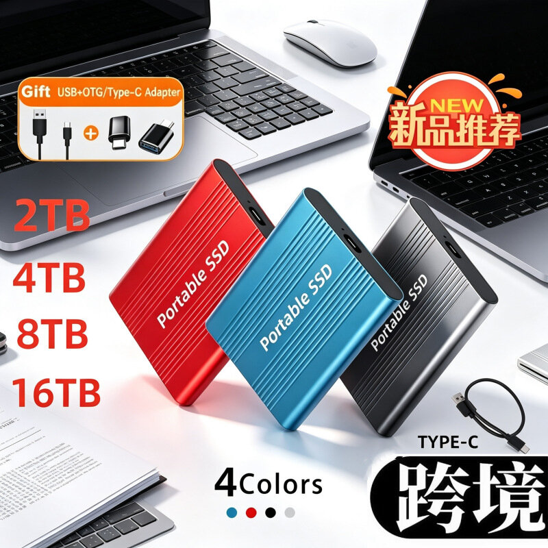 6TB портативный внешний SSD серебристый высокоскоростная передача для ноутбука и ПК компактный дизайн надежное хранение