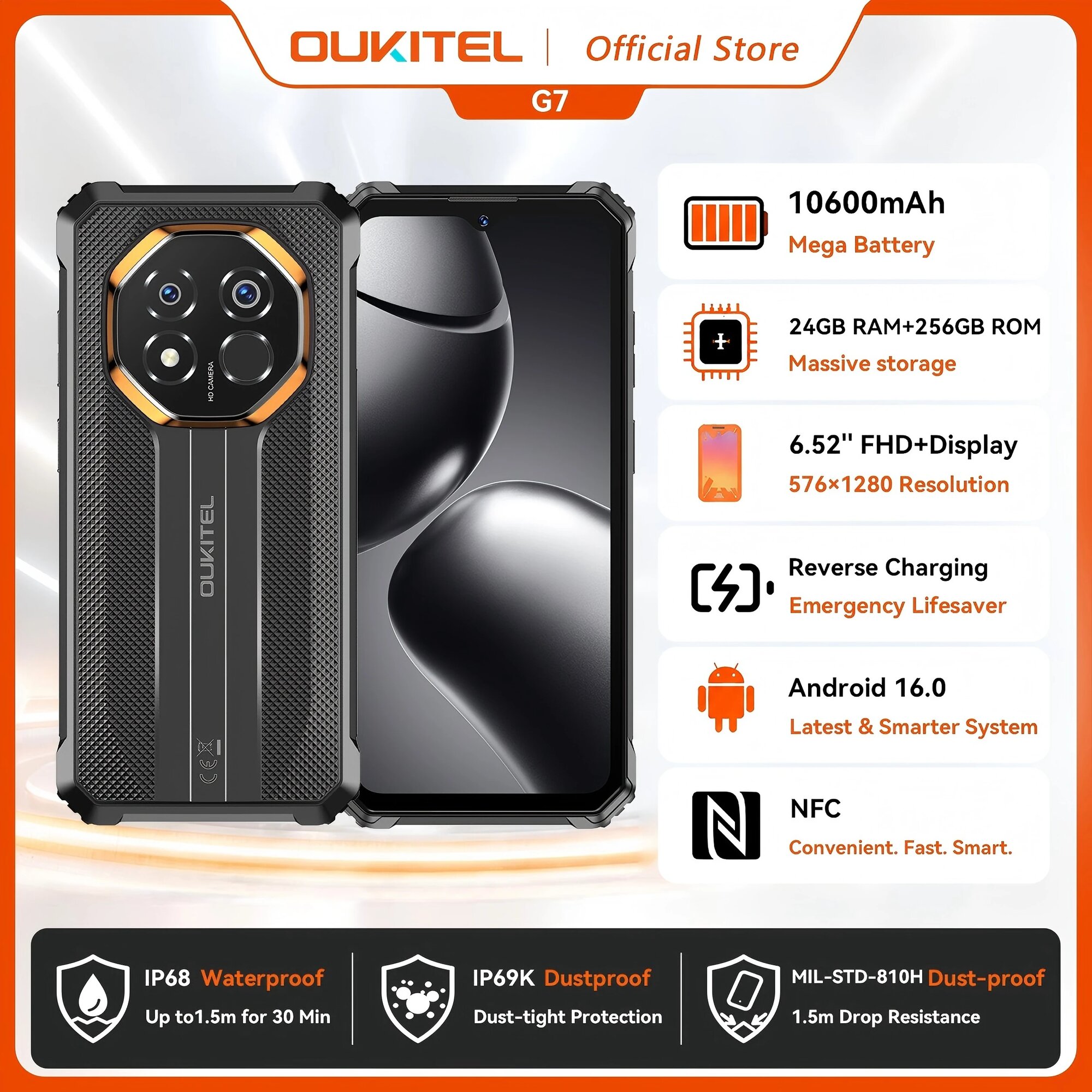 Смартфон Oukitel G7, 8/256ГБ, global