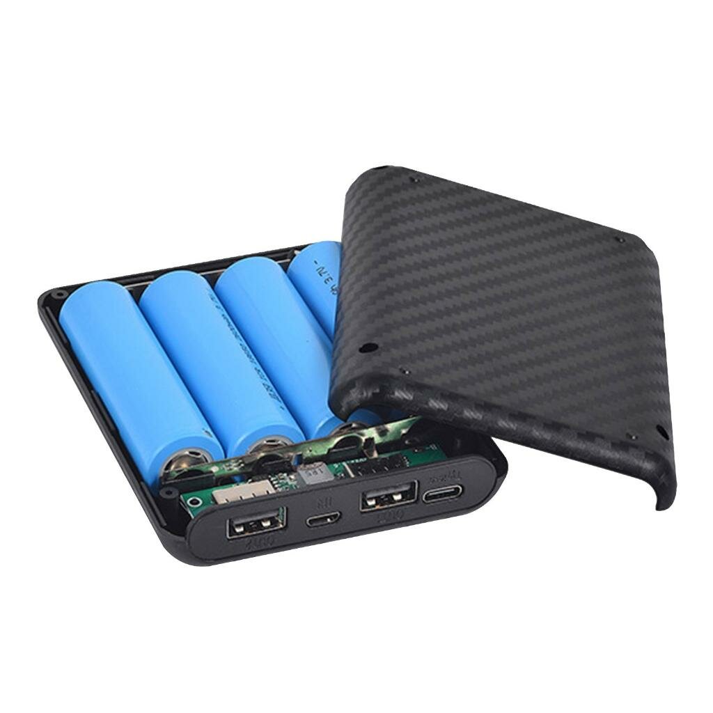 Корпус пауэрбанка на 4x18650, Черный