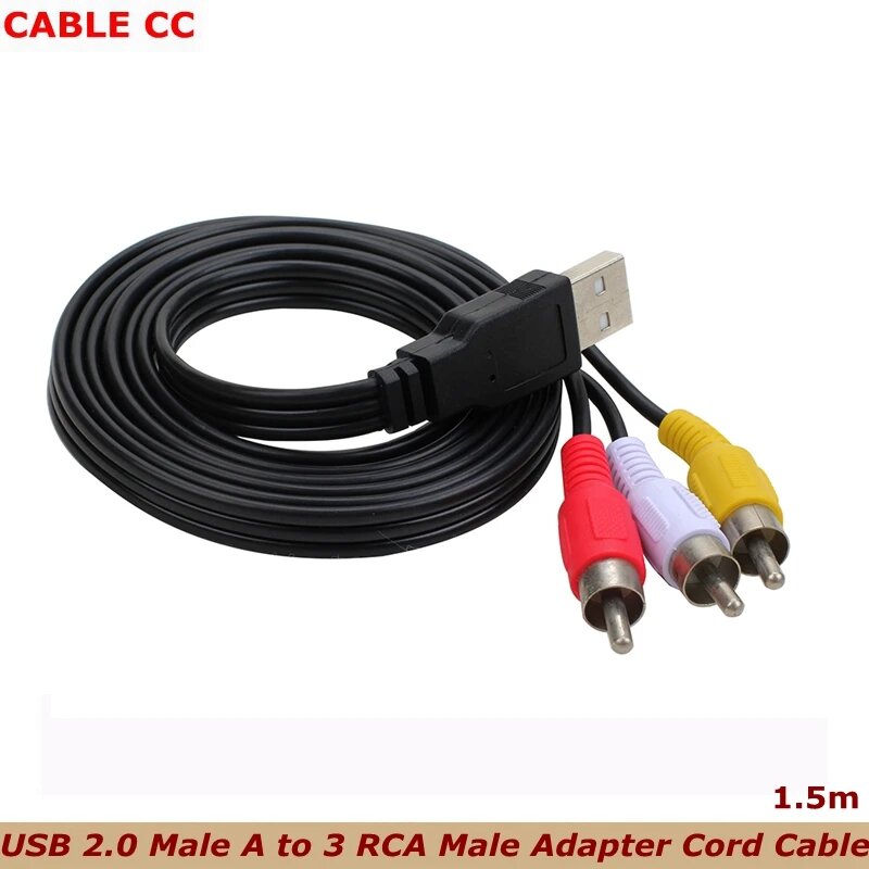 CableCC USB 2.0 кабель A на 3 RCA