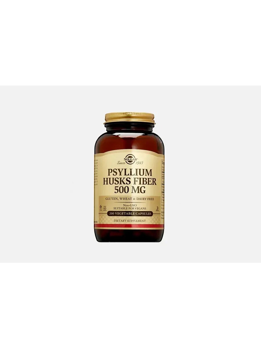 Solgar Psyllium 500 мг в капсулах БАД для поддержки пищеварения 200шт