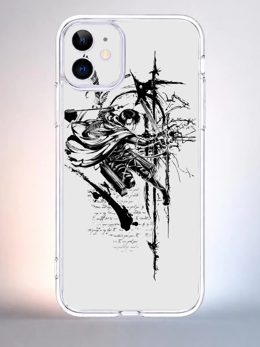 Чехол iPhone 11 Леви Аккерман силиконовый прозрачный