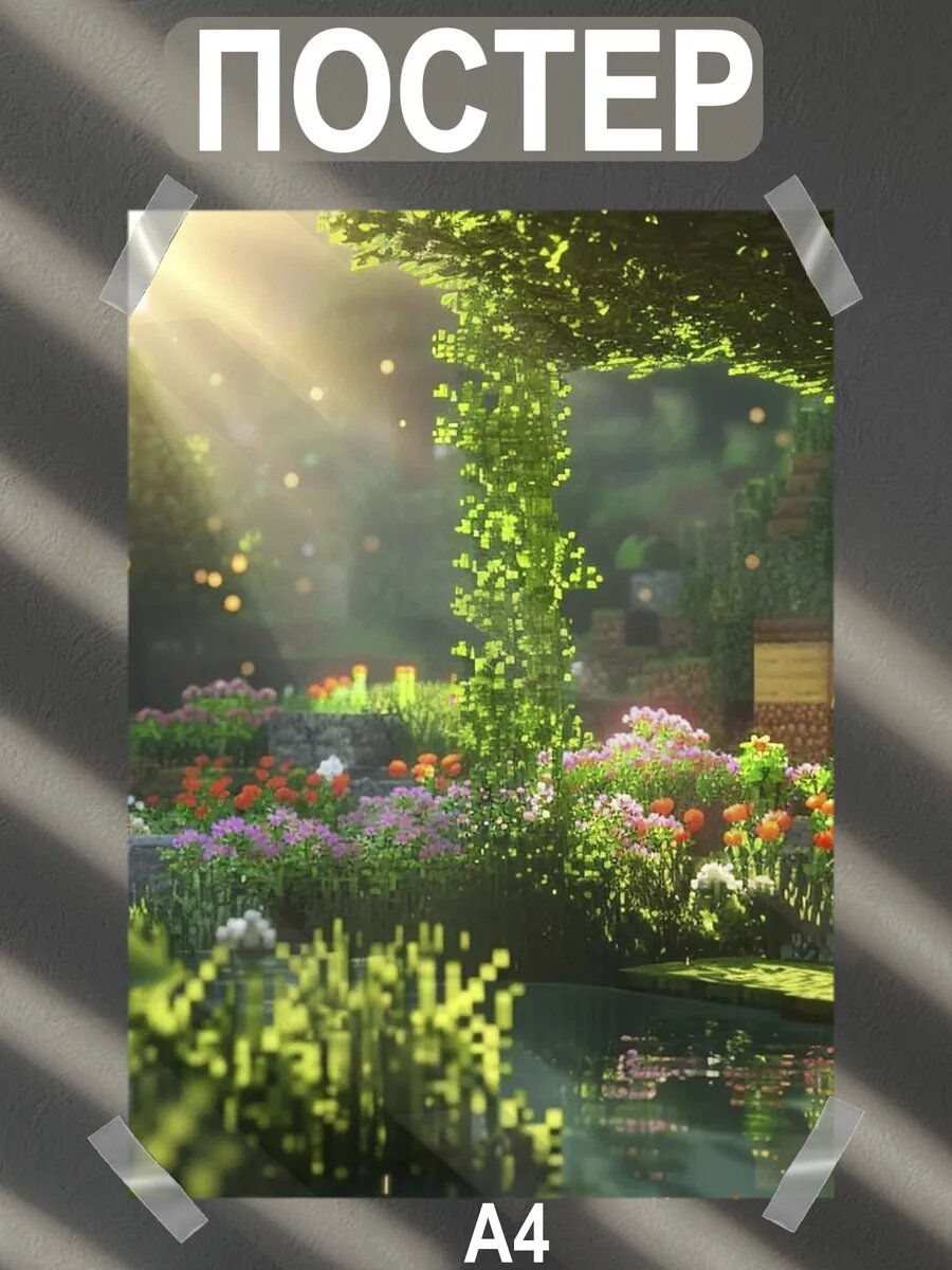 Постер интерьерный на стену а4 minecraft
