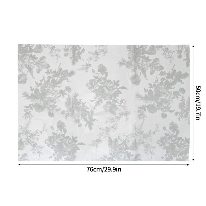 Бумага для упаковки букетов kraft синяя с пионами S4-50x76cm