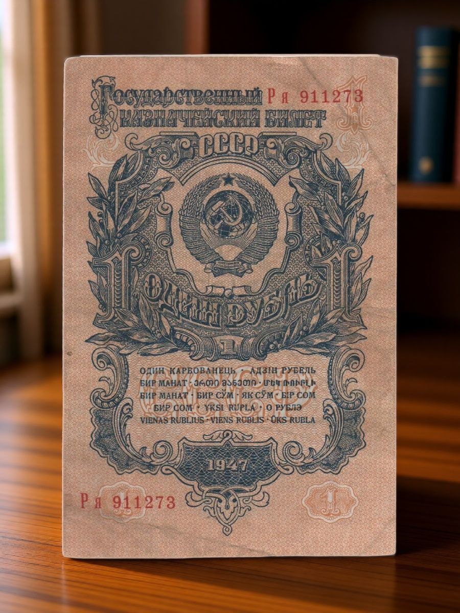 Банкнота 1 рубль - 1947 года -16 лент . Оригинал хорошее качество .