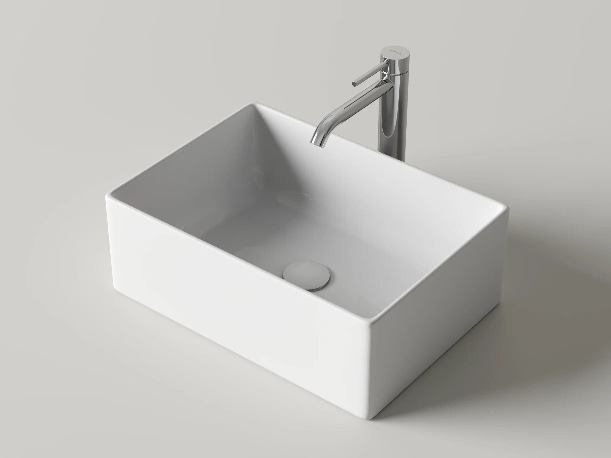 Раковина накладная Ceramicanova Adele CN6087, 46×33×16 см, прямоугольная, белая