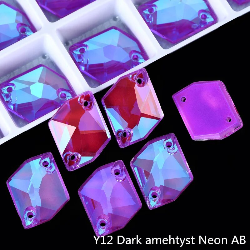 Стразы OLeeya K9 космической формы 10x14 мм 10x14mm 28pcs, Y12 Dark amehtyst AB