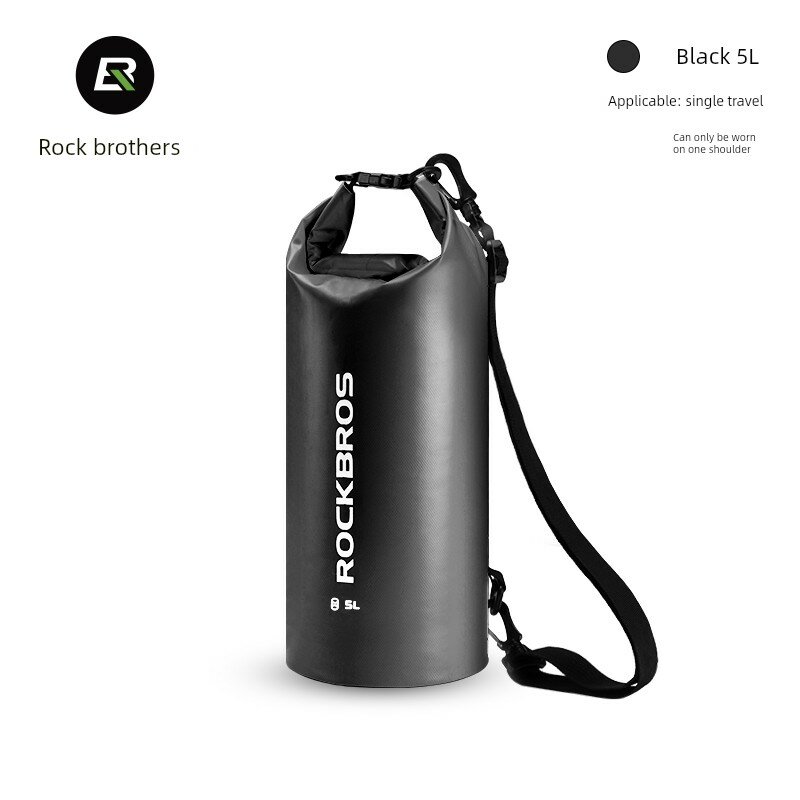 Lock Brother Одноплечевый Водонепроницаемый Спортивный Мешок, Черный, 5L для Пляжа и Отдыха