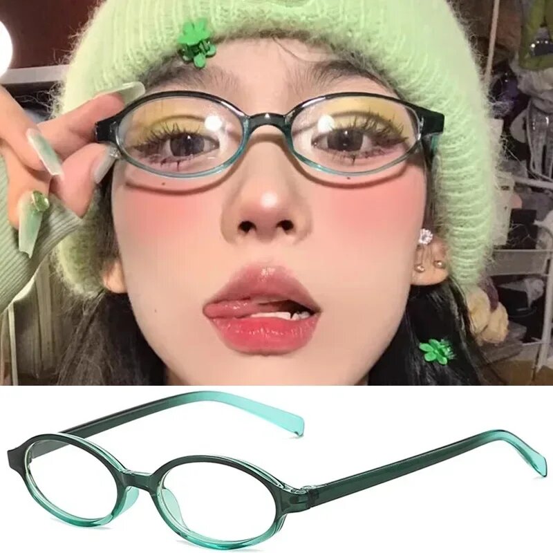 Винтажные очки American Vintage чёрные Oval-green