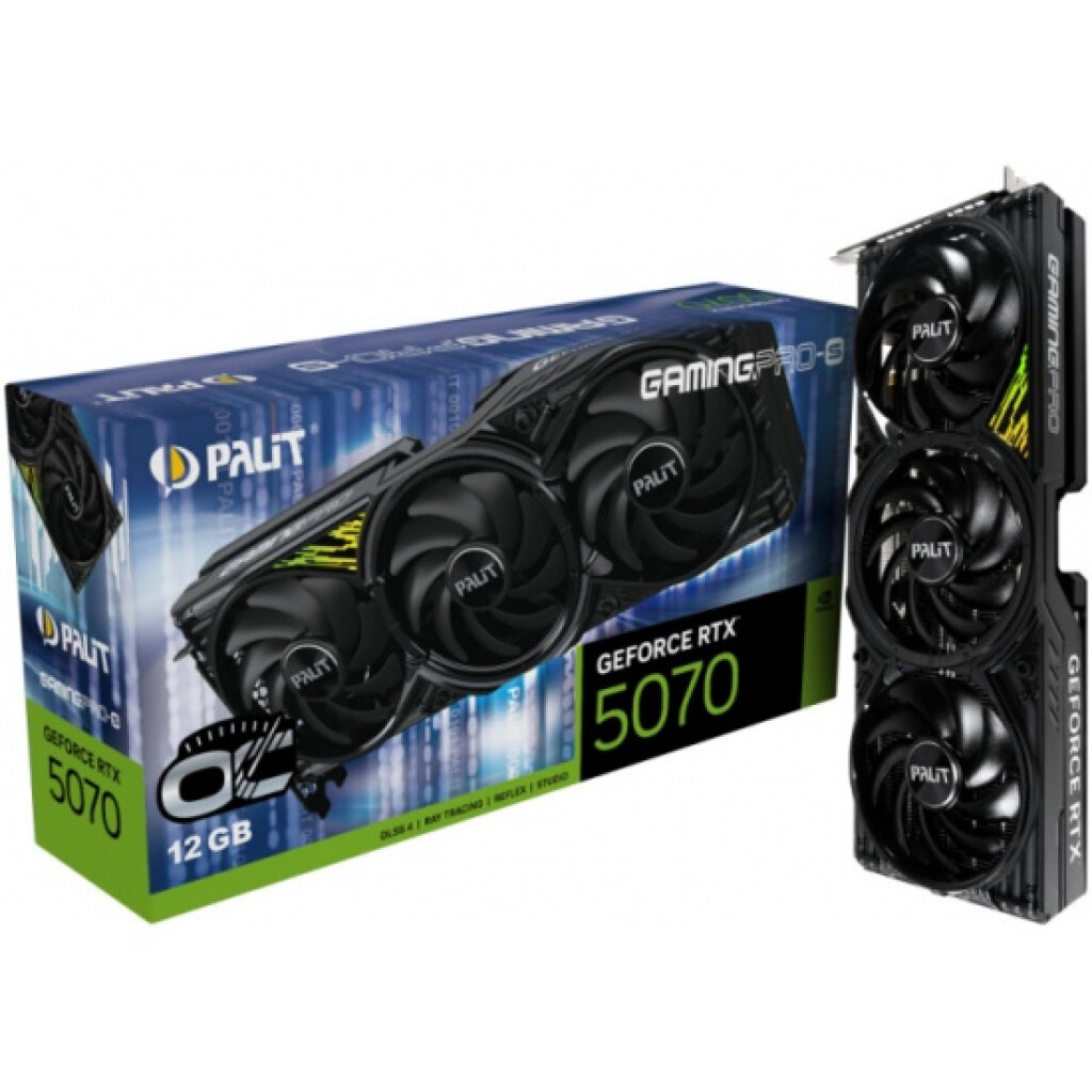 Видеокарта RTX 5070 12Gb Palit GAMINGPRO-S OC NE75070T19K9-GB2050U, 3 вертушки