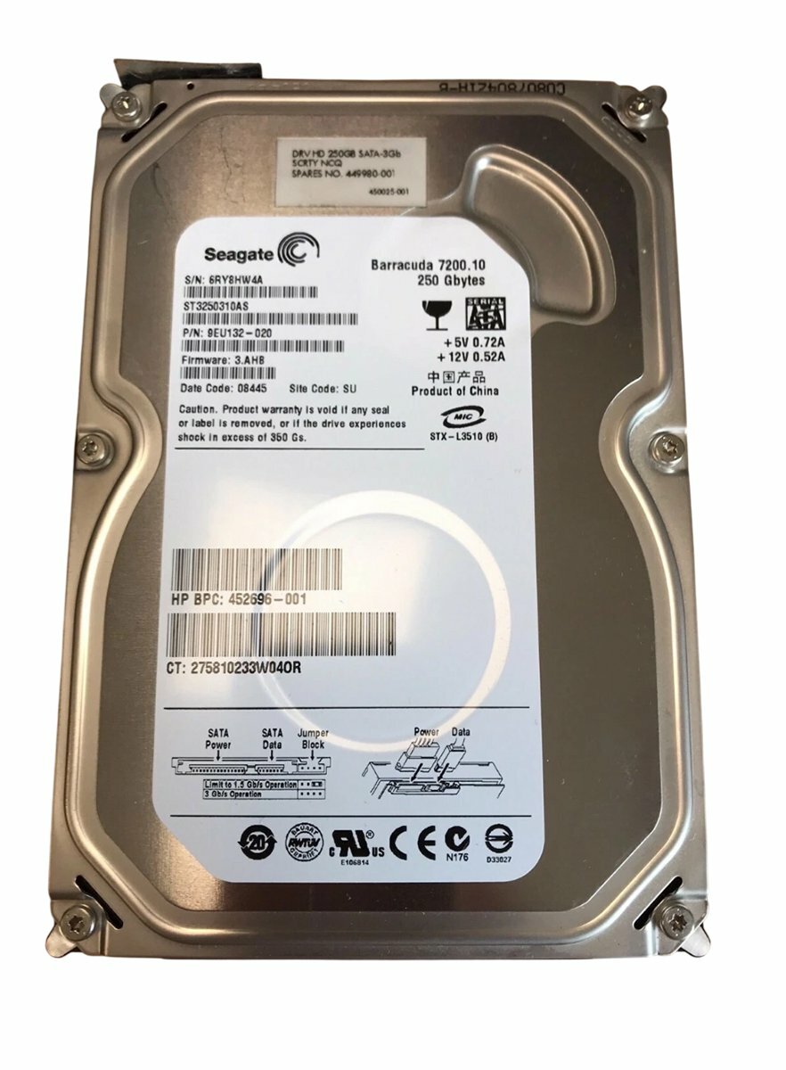 Жесткий диск Seagate 250Gb 7200 SATAII 3.5" HDD 452696-001