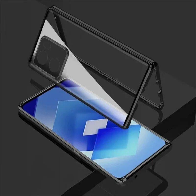Чехол для POCO X8 Pro Max, роскошный, стеклянный, 360-градусный ° Поко Х8 Про Макс, черный