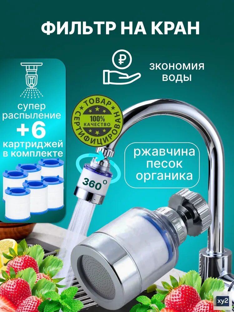 Фильтр для воды для кухни дачи водосберегающий и сменные картриджи
