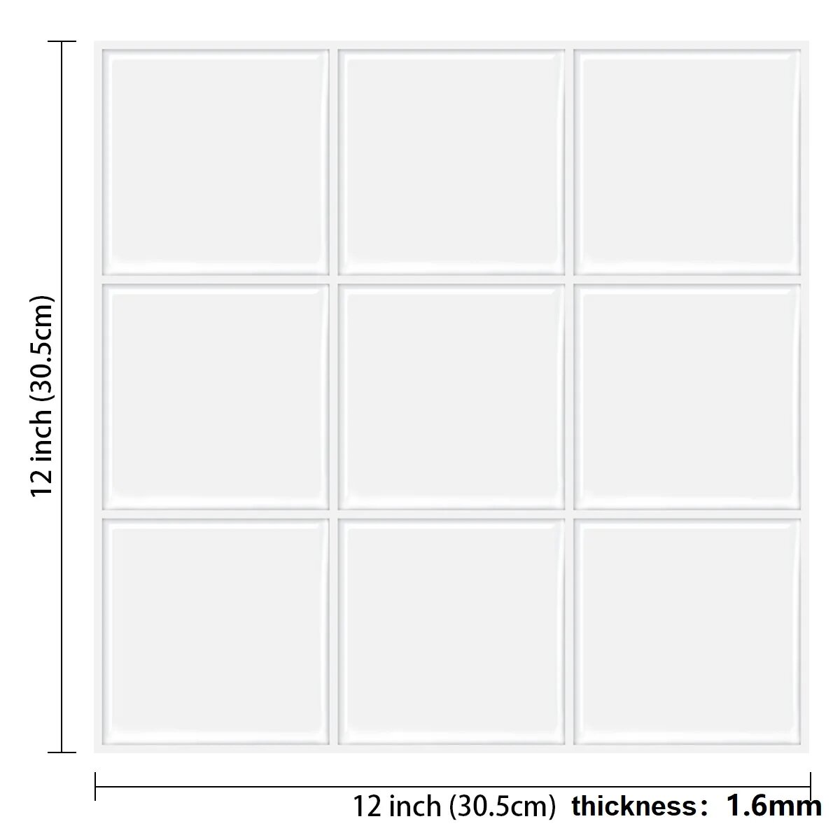 Набор самоклеящихся 3D-плиток Vividtiles для кухни 10 шт. Серый, VP500-A