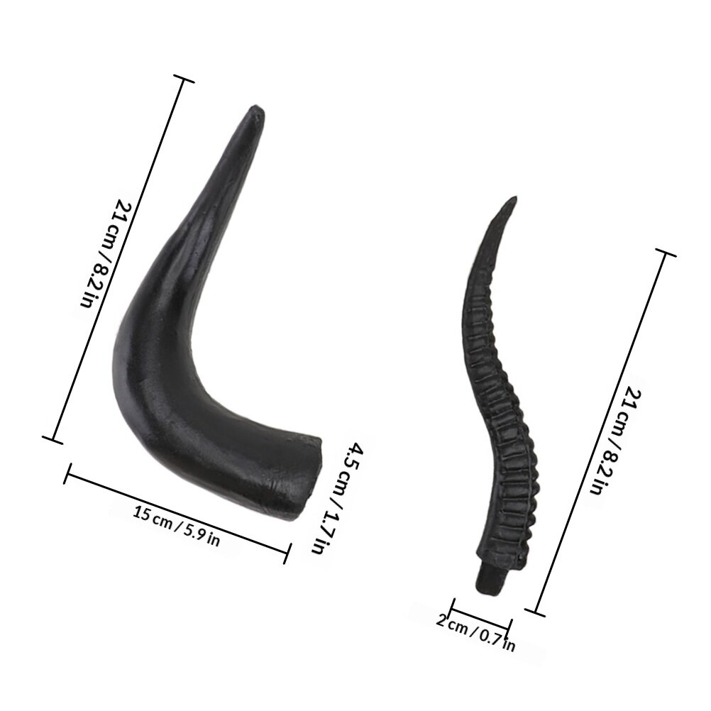 2 Пары Имитации Рогов Быка Для Декора И Костюмированных Вечеринок 21.00X2.00X1.00CM