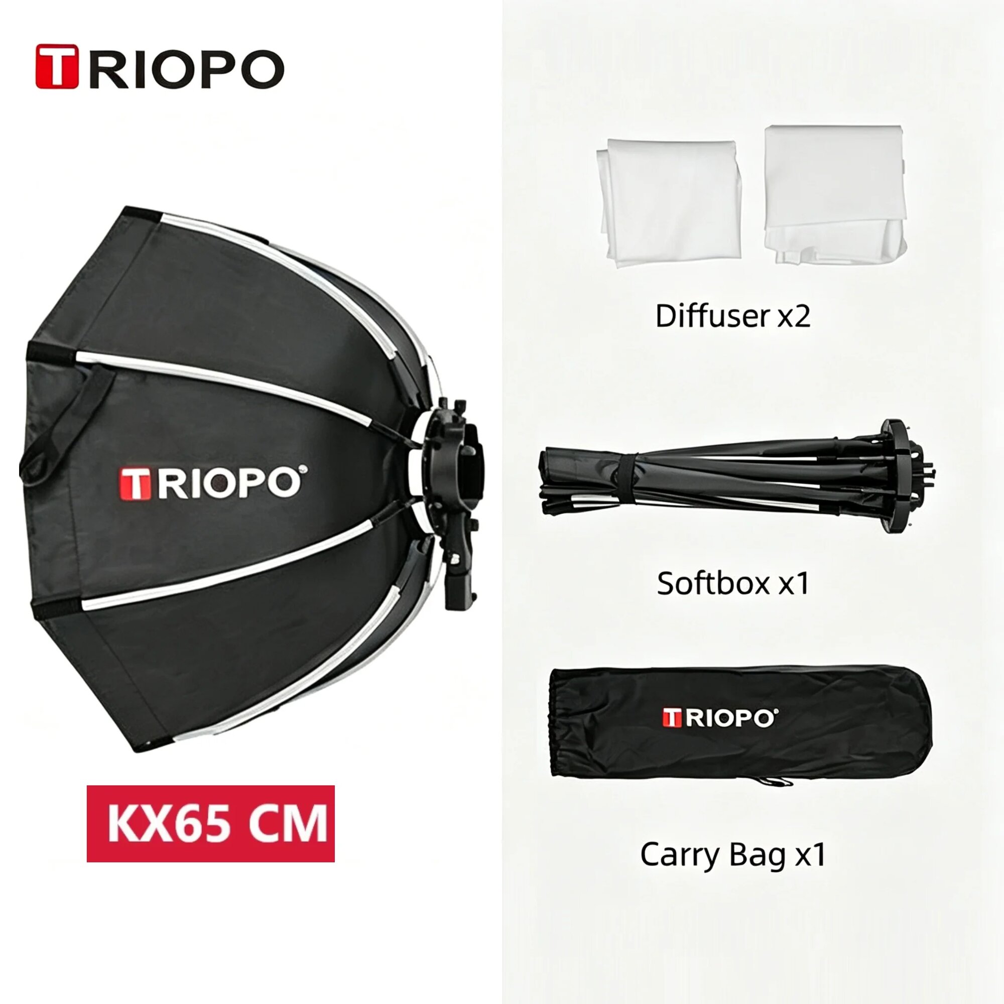 Triopo KX65 65см софтбокс для вспышки, черный