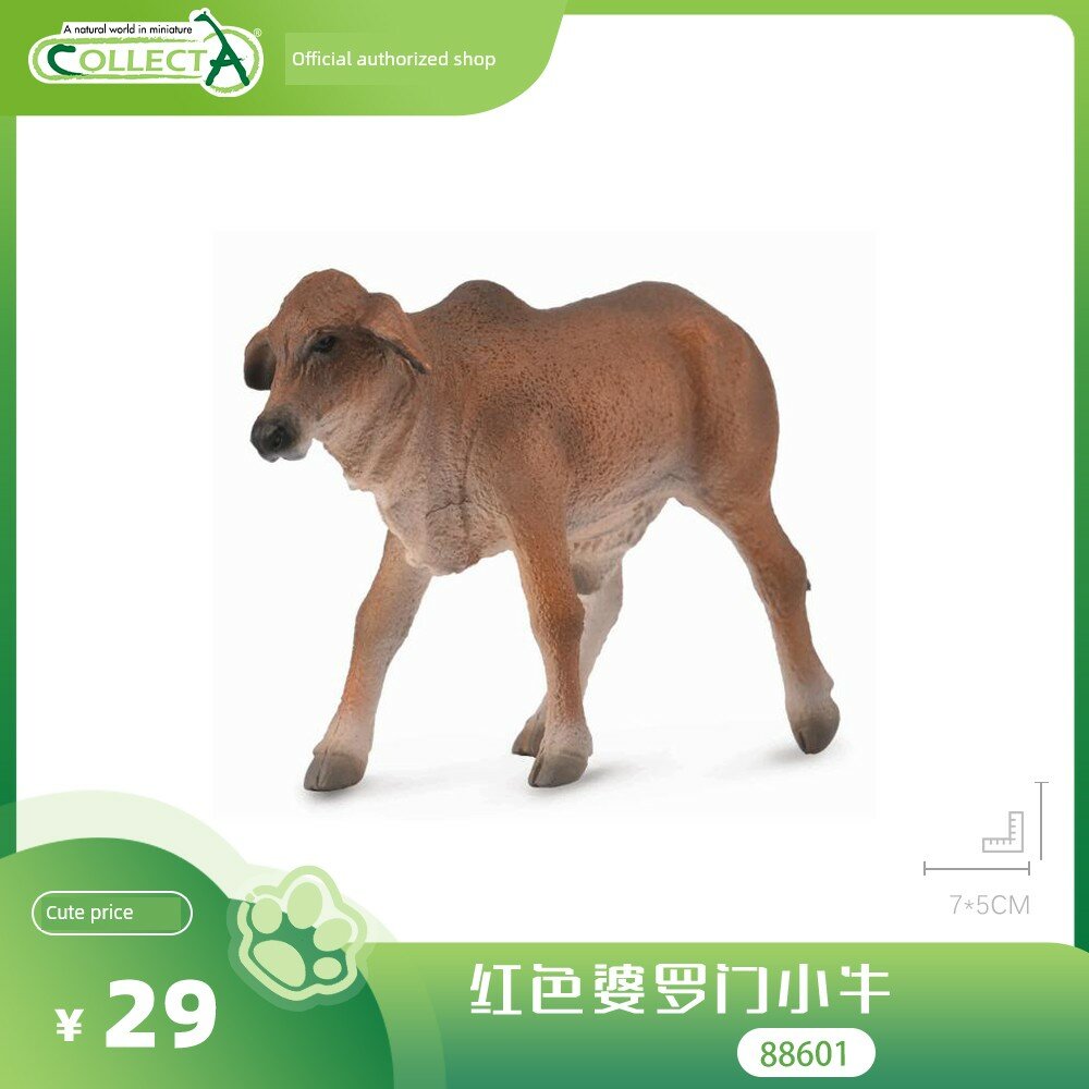 CollectA Красный брахмский теленок, фигурка из коллекции, 88601, образовательная игрушка для детей, высота 7 см