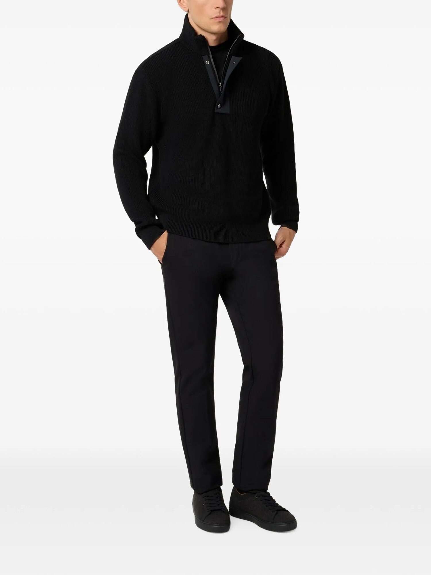Свитер Paul & Shark Typhoon® half-zip sweater, размер 58, , черный — фото 1