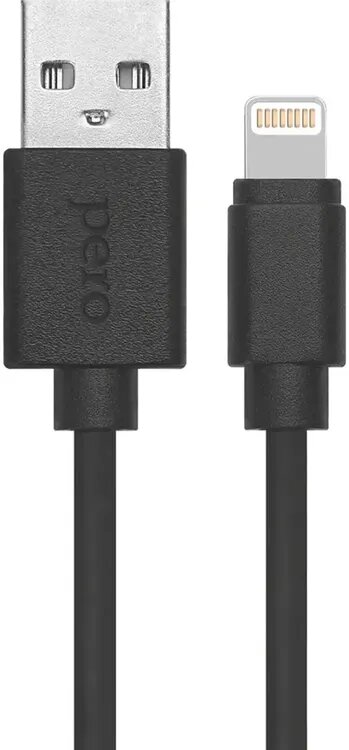 Кабель PERO DC-03, Lightning (m) - USB (m), 2м, черный