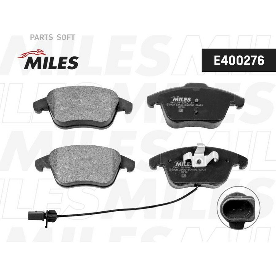 Колодки тормозные VAG A4 (B8) 07-, A5 (8T) 07- передние Miles Low-metallic MILES E400276 | цена за 1 шт