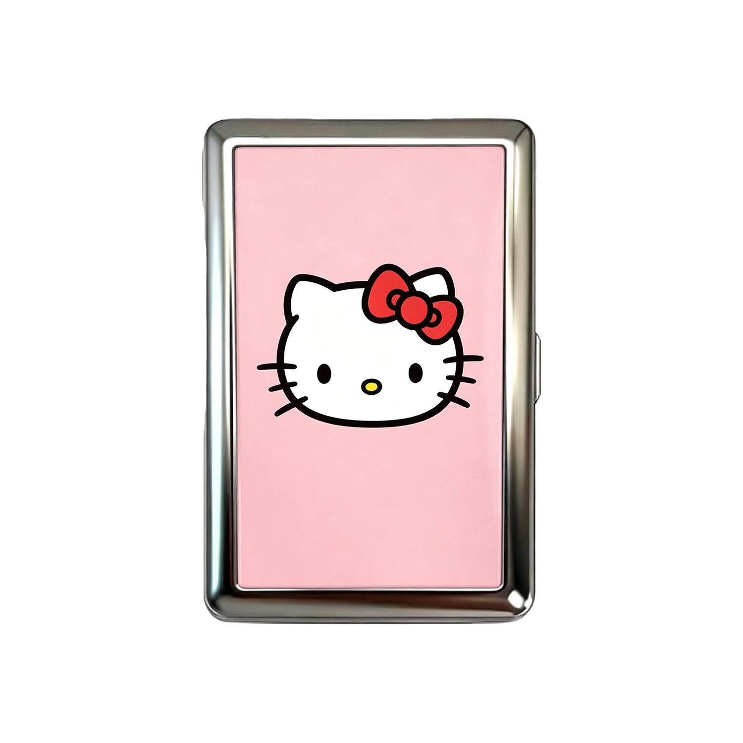 Hello Kitty, Розовый металлический картхолдер, Материал из нержавеющей стали, подпружиненный зажим