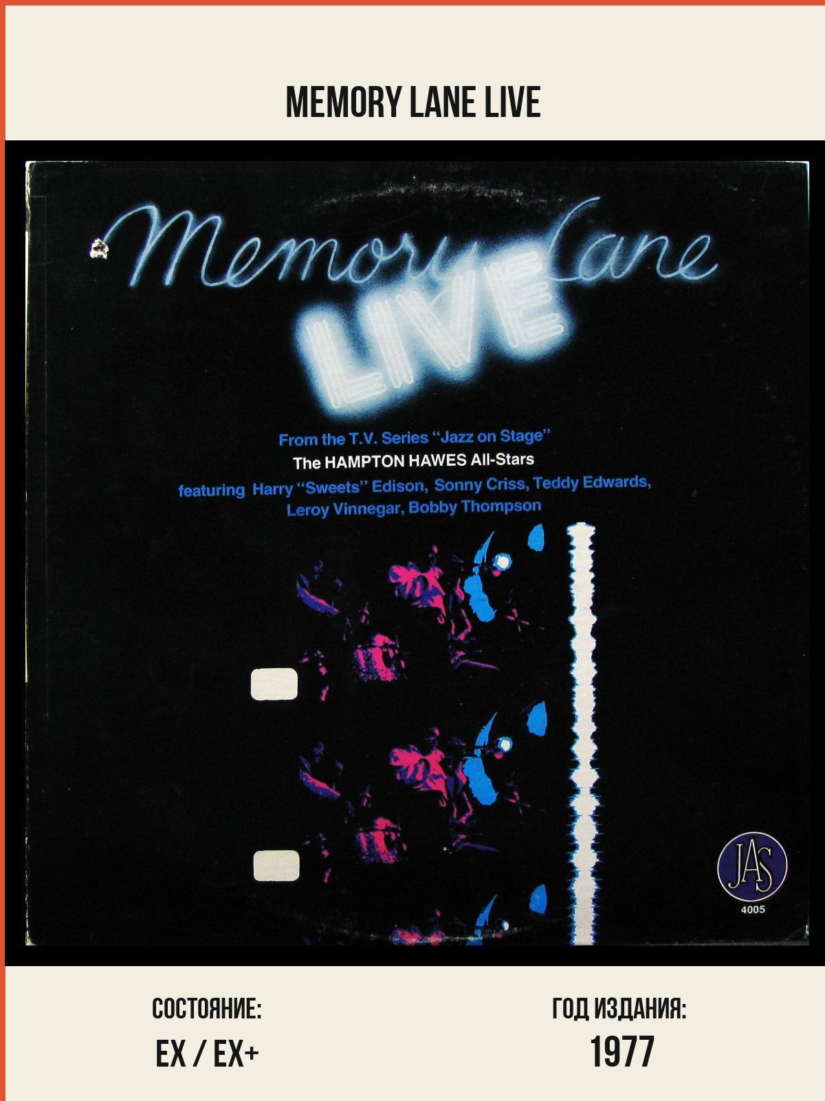 Виниловая пластинка Jas Hampton Hawes All-Stars – Memory Lane Live