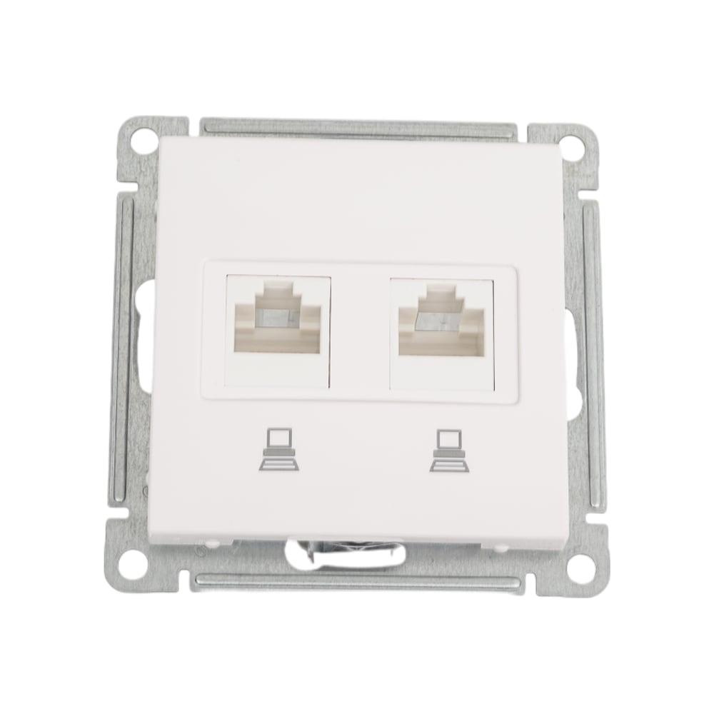 Компьютерная розетка Systeme Electric Wessen 59 Белый 2-ая RJ45 кат.5e SE RSI-251KK5E-1-86