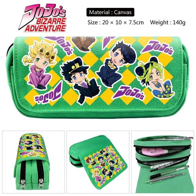 Пенал с аниме-тематикой JoJo's Bizarre Adventure, размер 20 х 10 х 7.5 см, вес 140г.