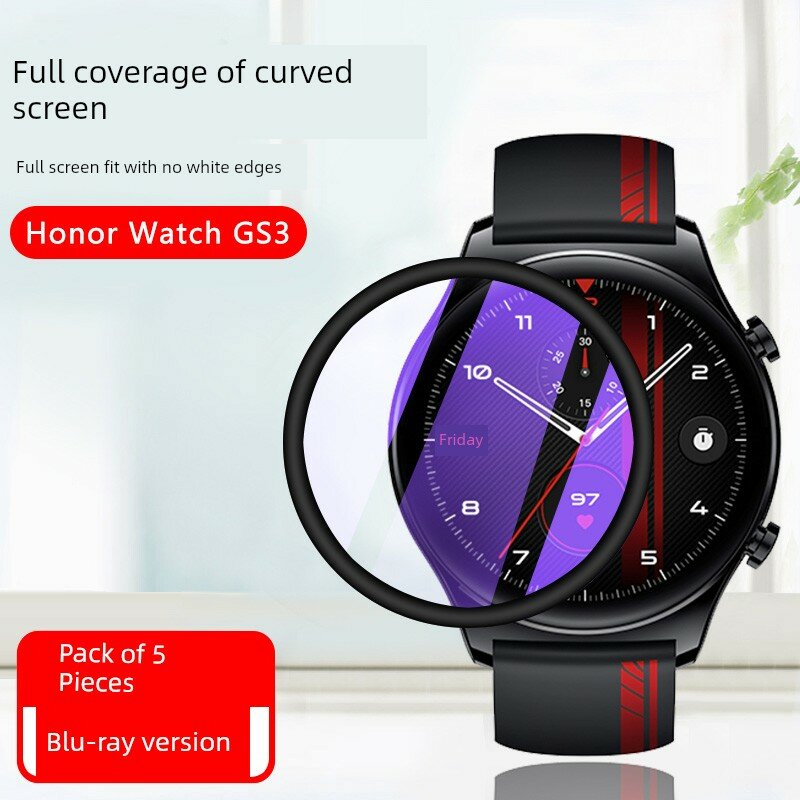 Керамическая мягкая пленка для часов Honor Watch GS3 с синей каймой, комплект из 5 шт.
