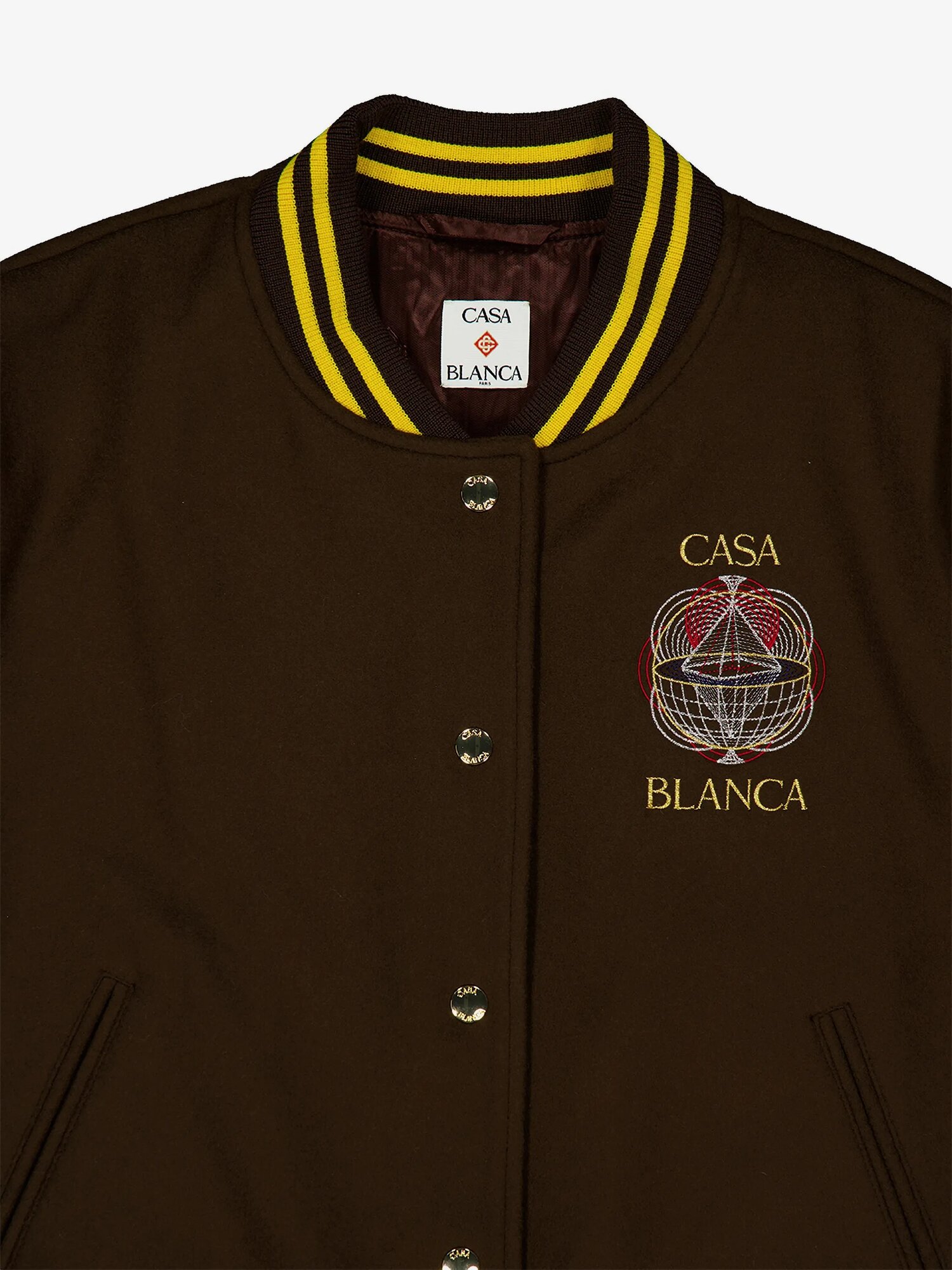Куртка Casablanca Celestial Pyramid varsity jacket, размер 44, коричневый — фото 1